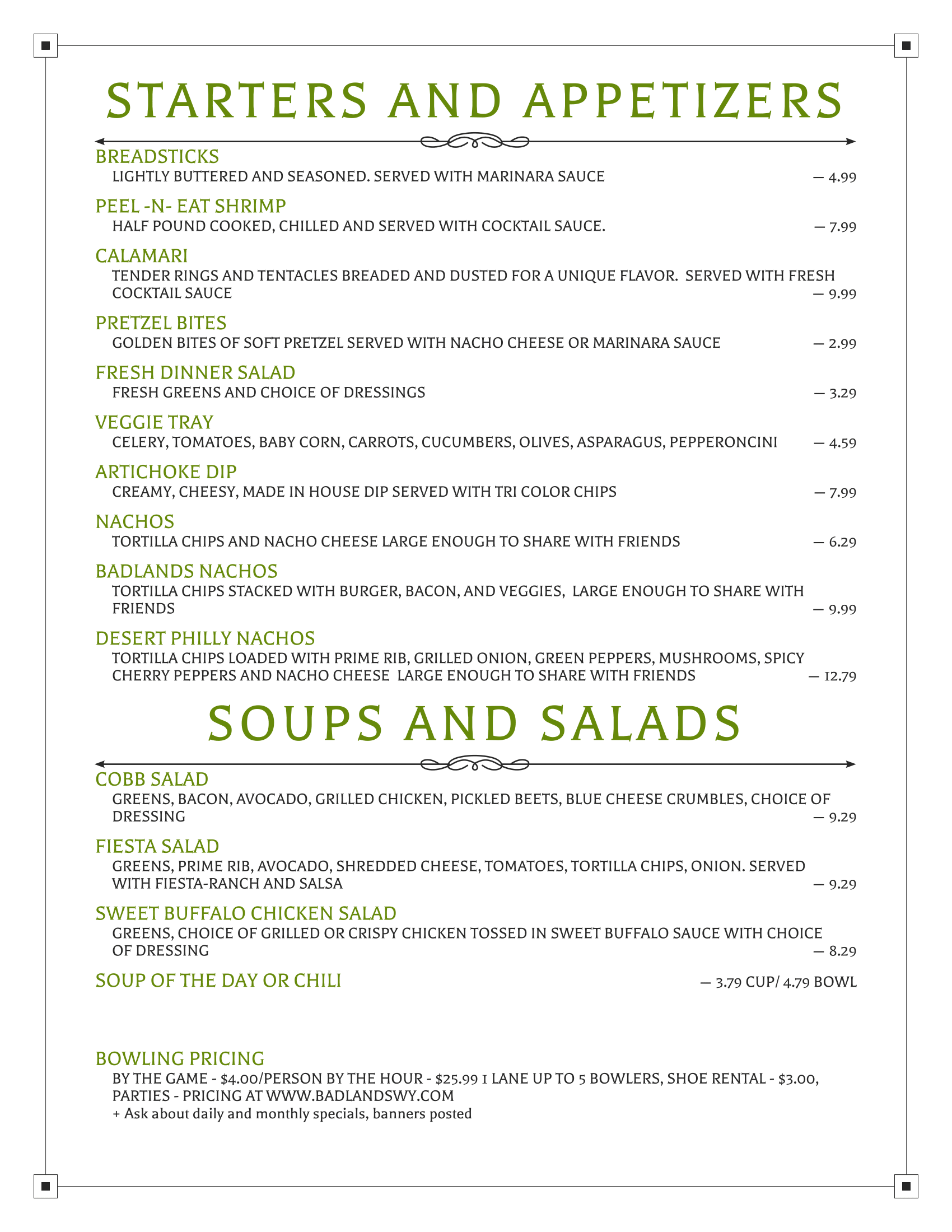 BADLANDS GRILL | BadLands Lanes